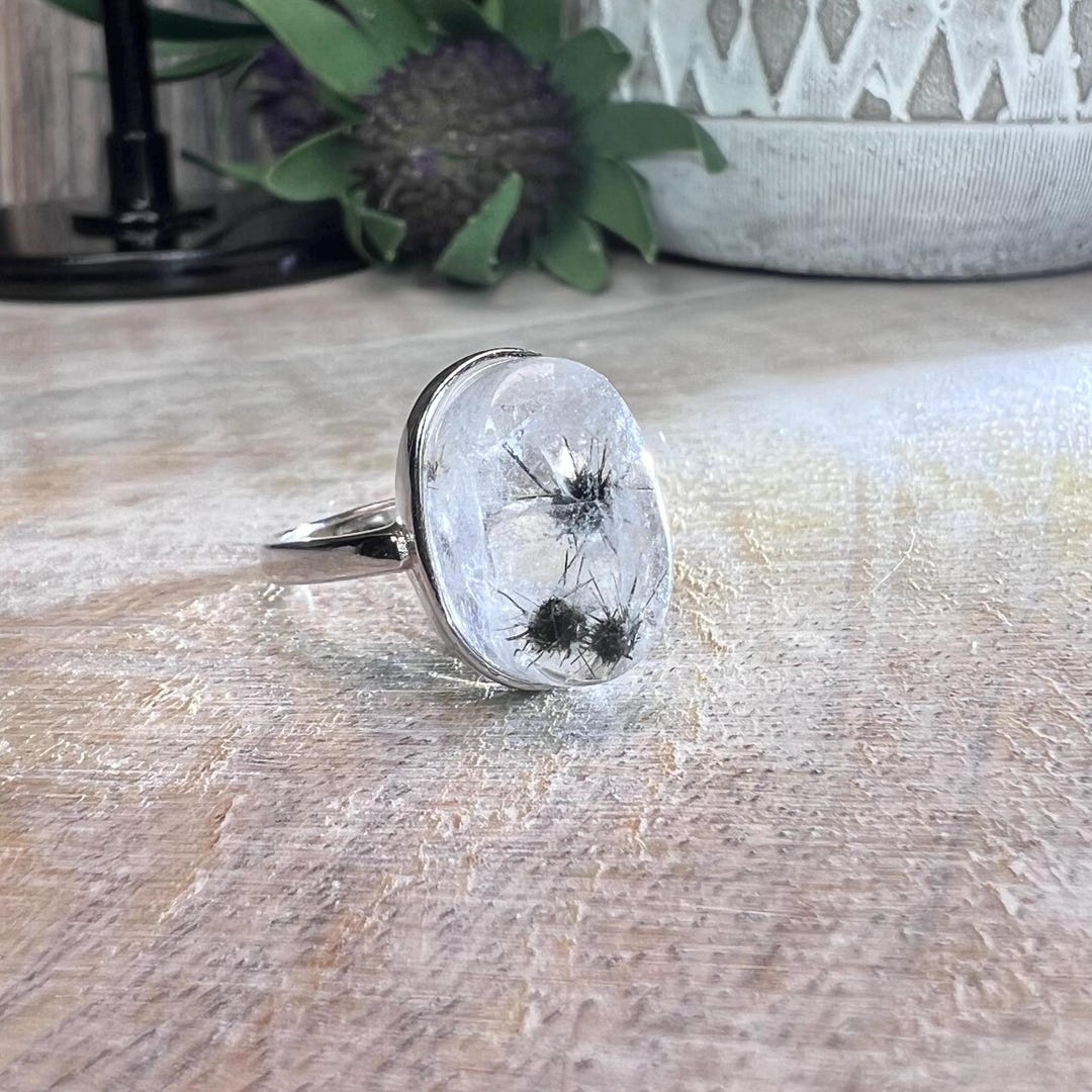 Hollandite Quartz Ring, Urchin Quartz, Star Hollandite, Rainbow ...