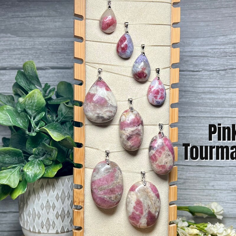 Pink Stone Pendant - Etsy