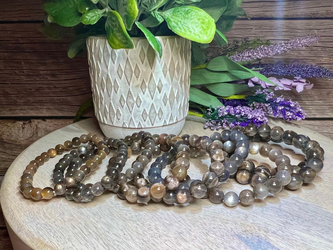 Black Moonstone, Black Gold Moonstone, Black Skeletal Moonstone 6-7mm 7 ...