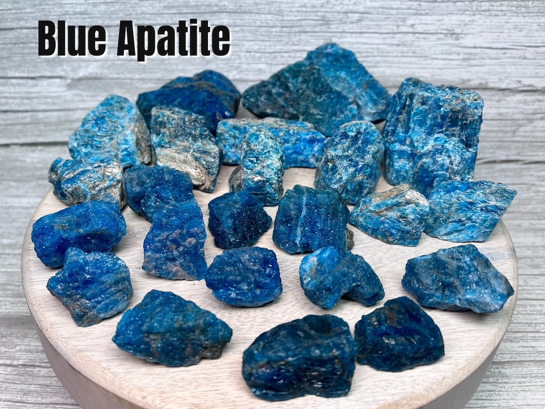 Blue Apatite Raw Stone, Blue Apatite Rough Stone, Unpolished Blue ...