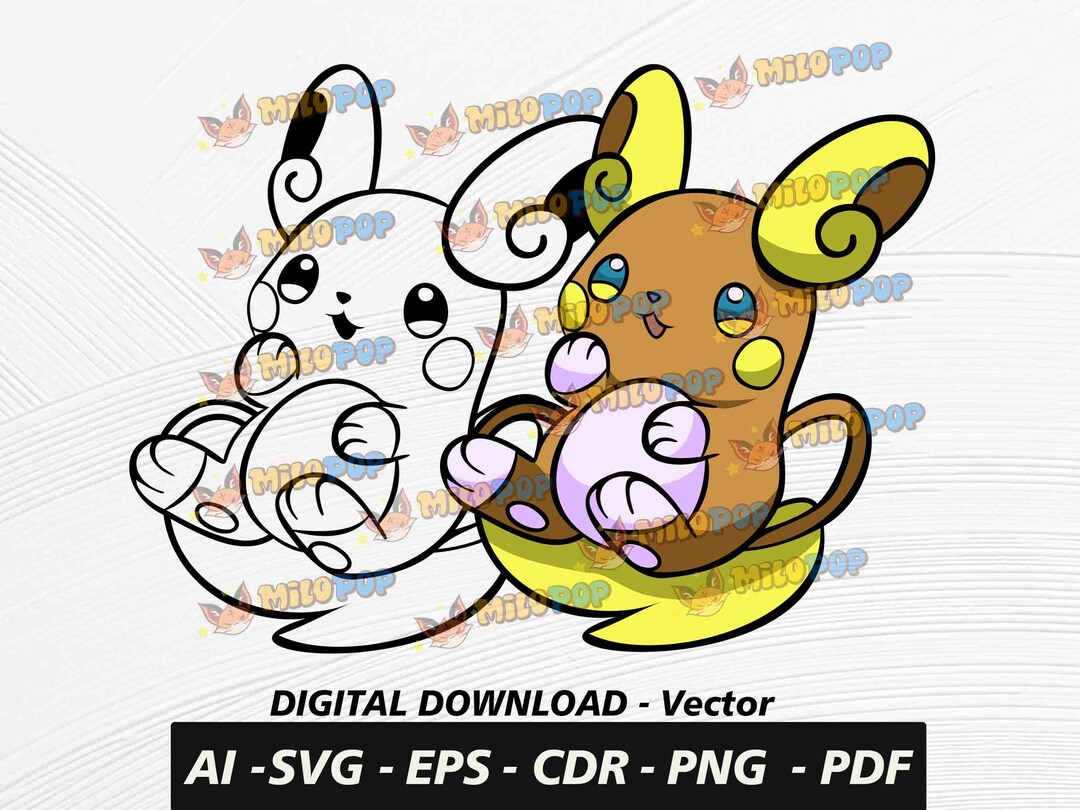 Alolan Raichu Vector Files Svg Ai Pdf Eps Png Cdr Pokemon - Etsy