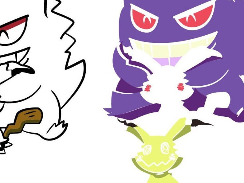 Gengar Mimikyu Vector File - Svg - Ai - Pdf - Eps - Png - Cdr - Poke - Etsy