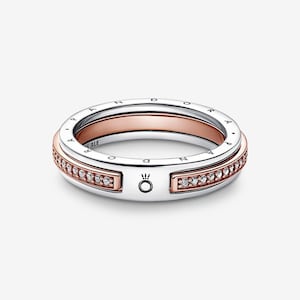Pandora Logo Sparkly Two-color Ring S925 ALE 50/52/54/56/58 - Etsy