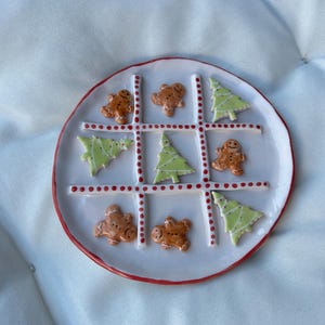 Handmade Christmas Tic Tac Toe, Ceramic XOXO Game for Kids Set, Coffee ...