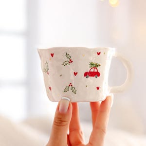 24k Gold Christmas Mug, Ceramic Cute Red Car Cup, Unique Xmas Gift ...
