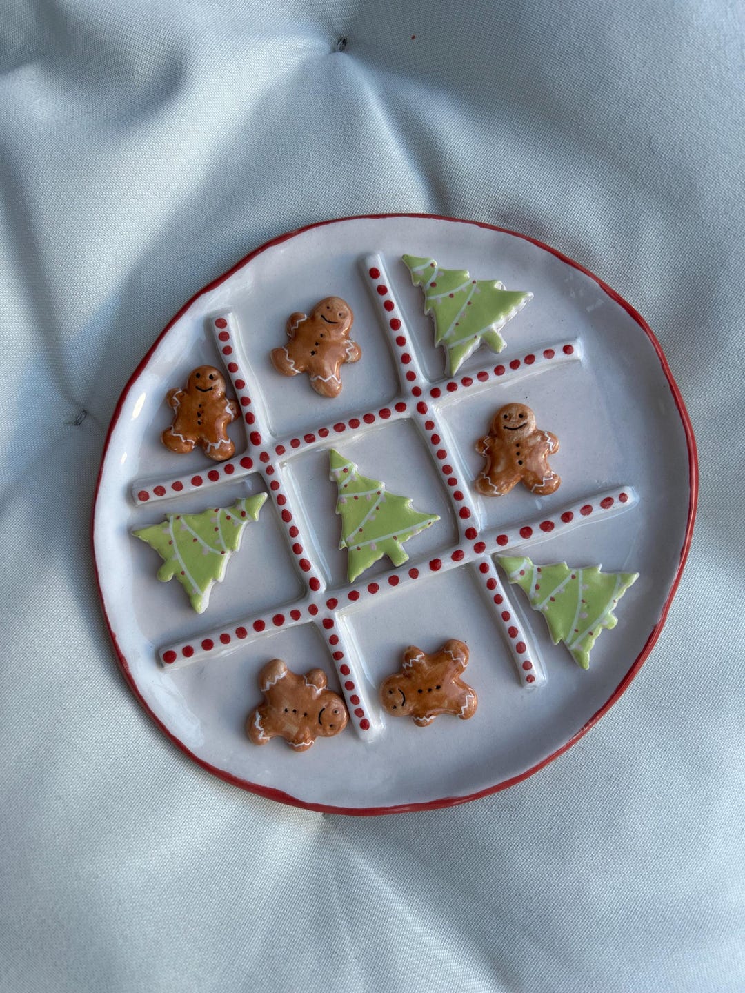 Handmade Christmas Tic Tac Toe, Ceramic XOXO Game for Kids Set, Coffee ...