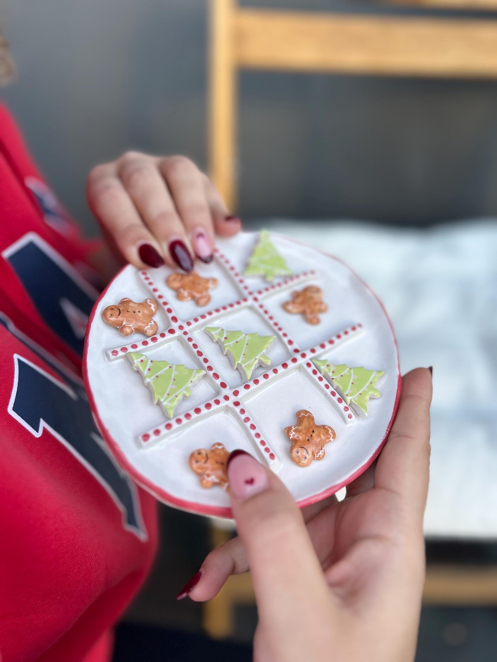 Handmade Christmas Tic Tac Toe, Ceramic XOXO Game for Kids Set, Coffee ...