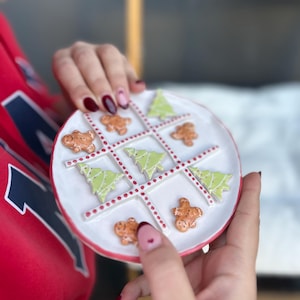 Handmade Christmas Tic Tac Toe, Ceramic XOXO Game for Kids Set, Coffee ...