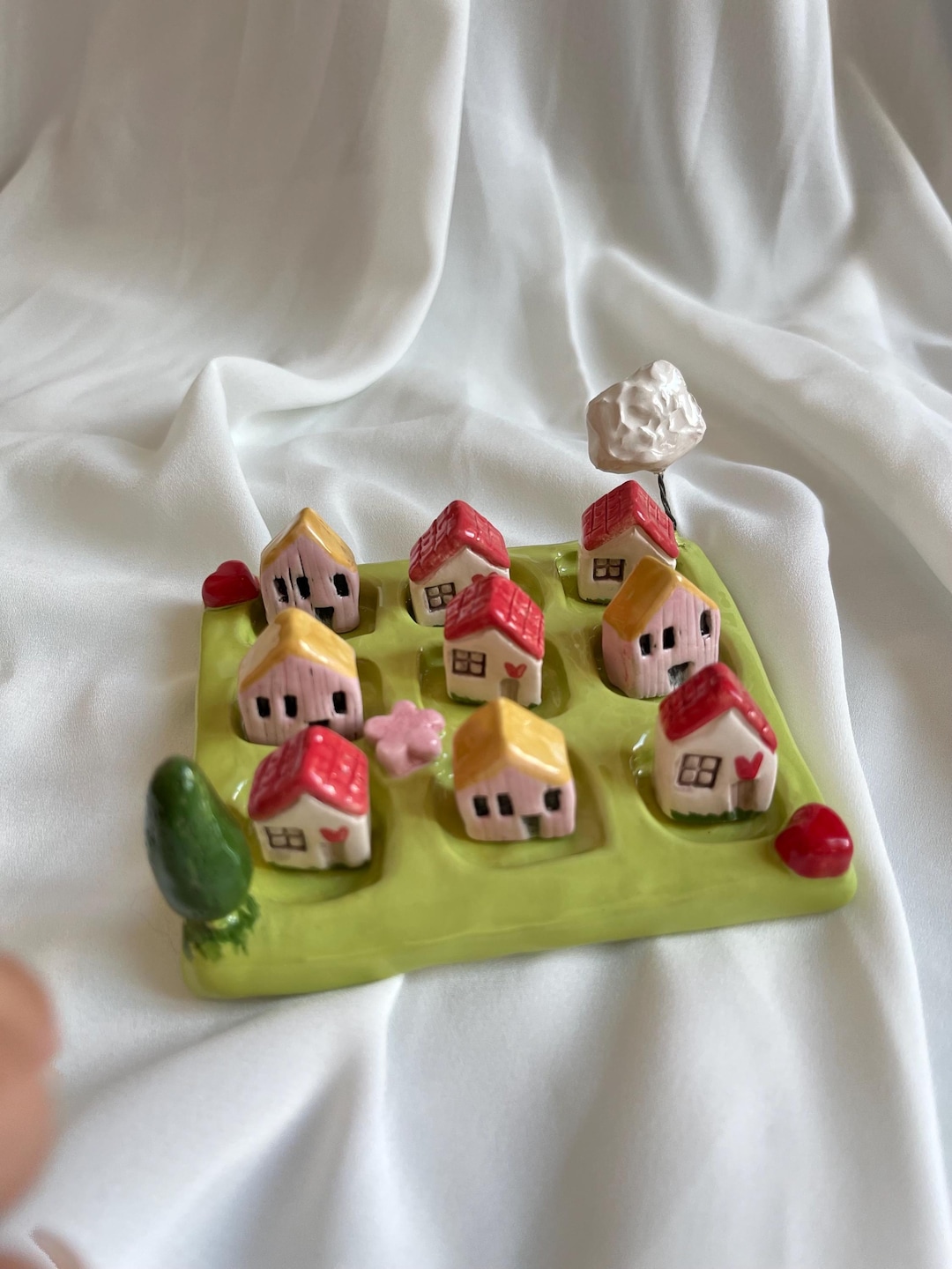 Cute House Tic Tac Toe, Ceramic XOXO Game for Kids Set, Coffee Table ...
