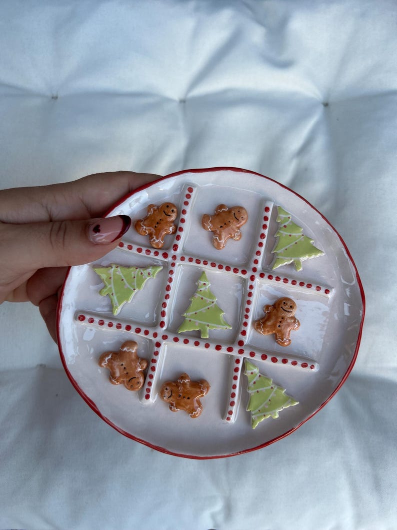 Handmade Christmas Tic Tac Toe, Ceramic XOXO Game for Kids Set, Coffee ...