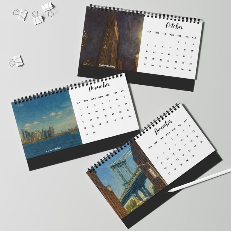 Desktop Calendar, 2026 Mini Desk Calendar With New York Pictures, Wall ...