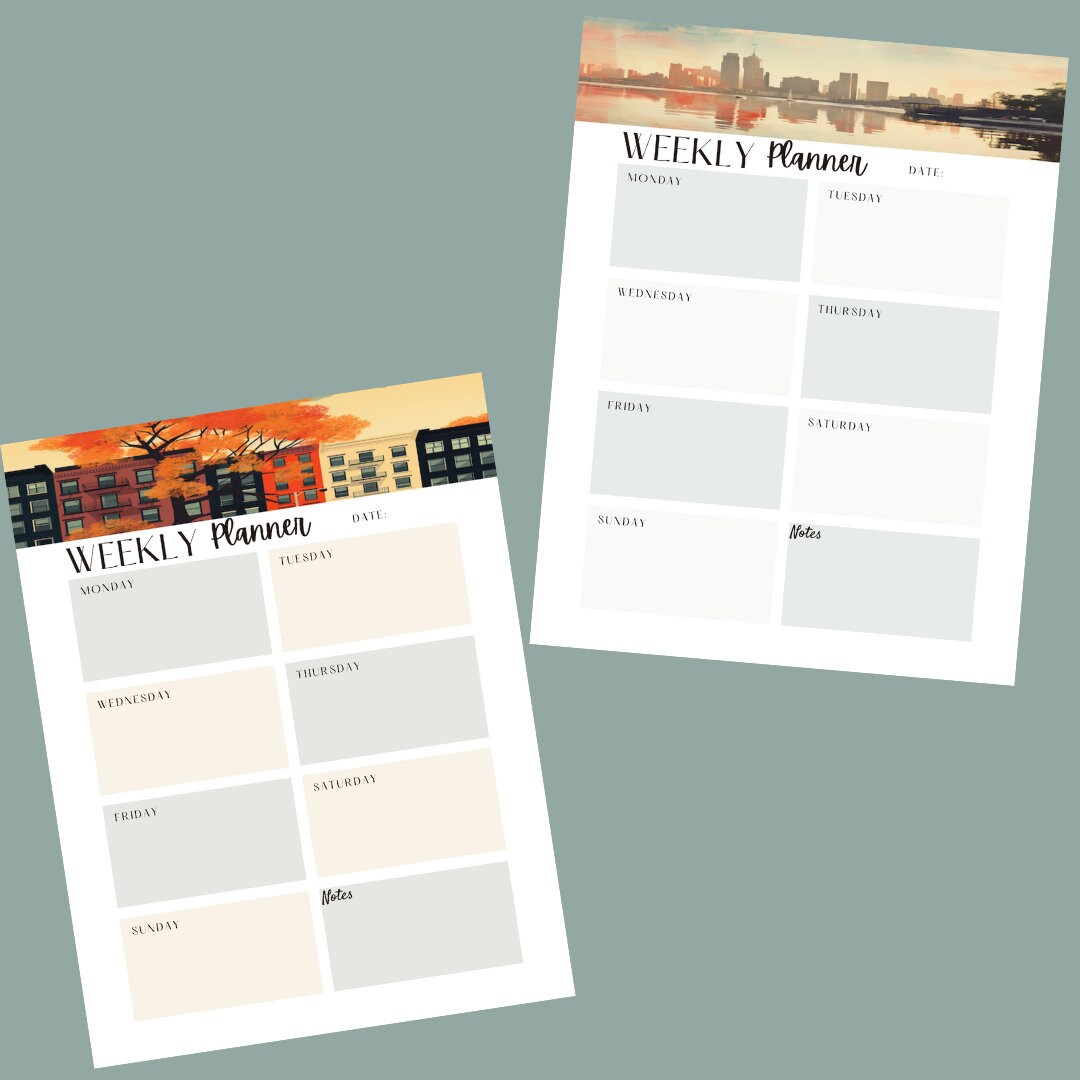 Weekly Planner- Printable- New York Prints - Etsy