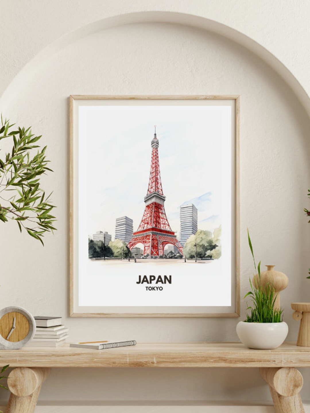 Digital Art of Tokyo Tower Night Skyline - Japan Digital Art Print ...