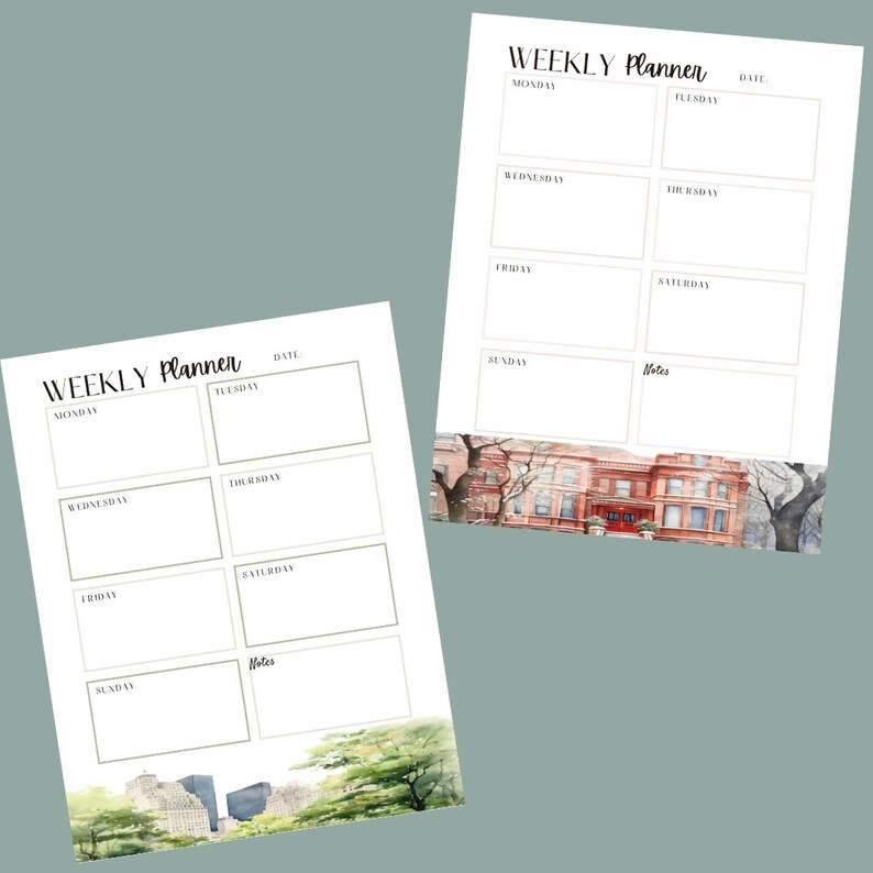 Printable Weekly Planner With Nyc's Prints - Etsy