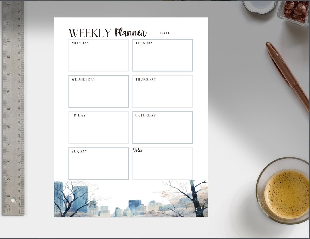 Printable Weekly Planner With Nyc's Prints - Etsy