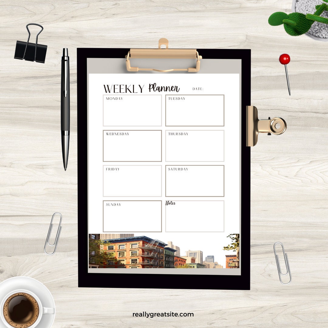 Printable Weekly Planner With Nyc's Prints - Etsy