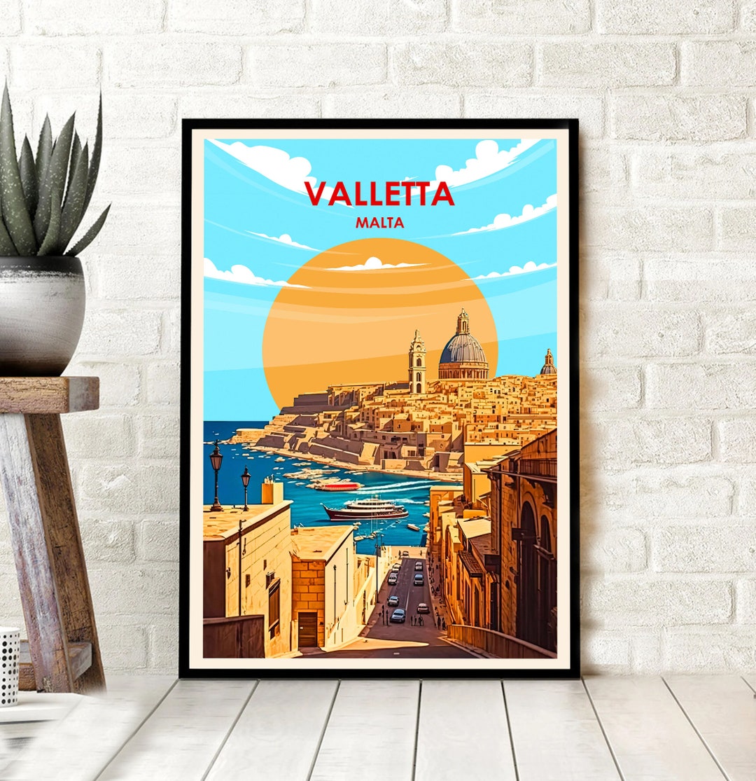 Valletta Poster Malta Poster Valletta Print Cityscape - Etsy