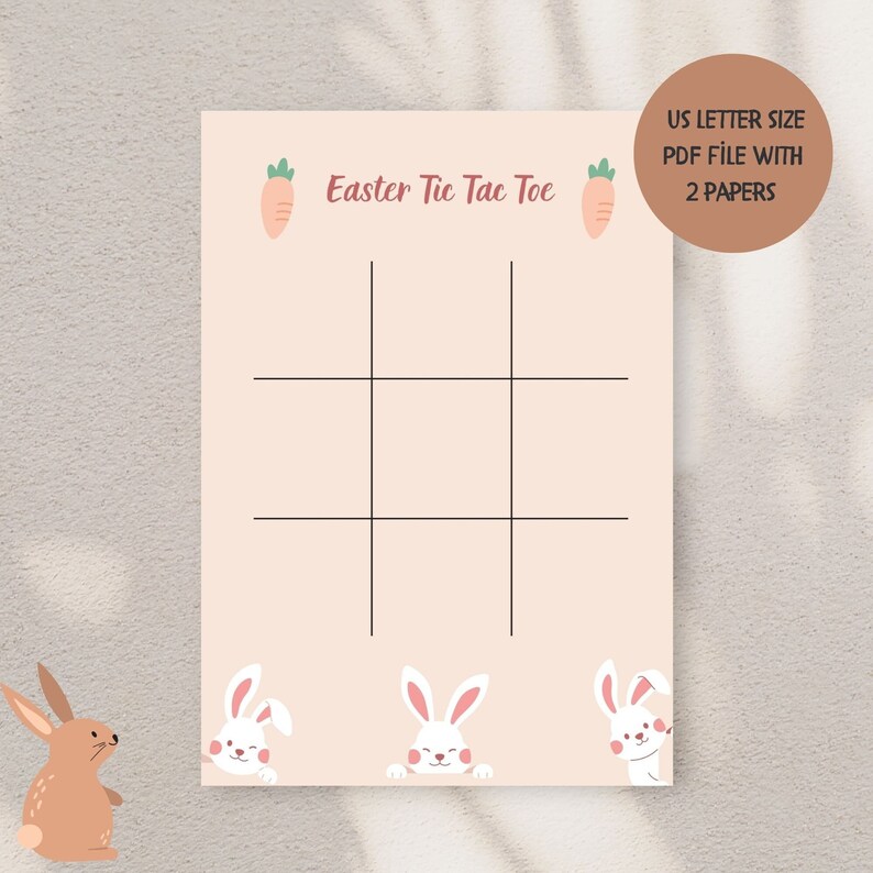 Printable Easter Tic Tac Toe Game Easter Family Game Tic Tac - Etsy