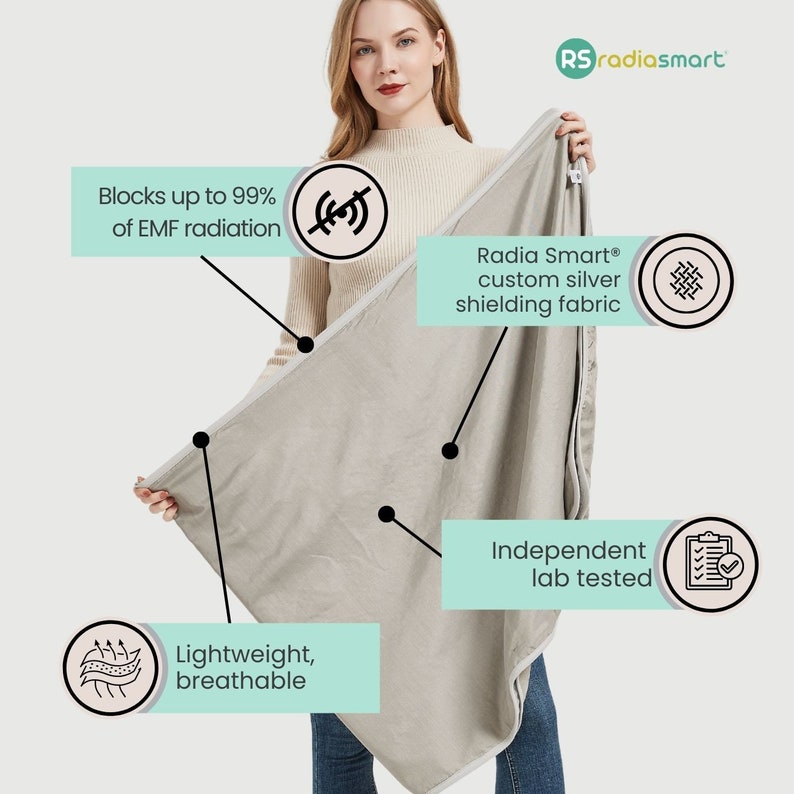 Radia Smart® Poncho Blanket (grey) | EMF Protection, RF Shielding, 5G ...