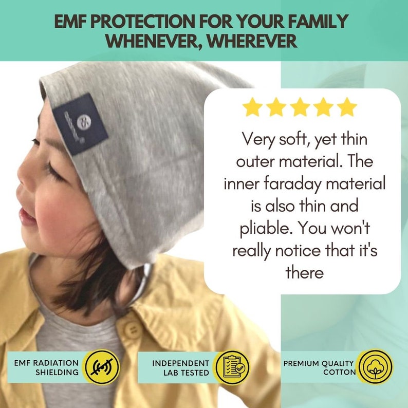 Embrace Wellness With Radia Smart® Children Teens Hat Beanie |EMF Protection, RF Blocking, Anti ...