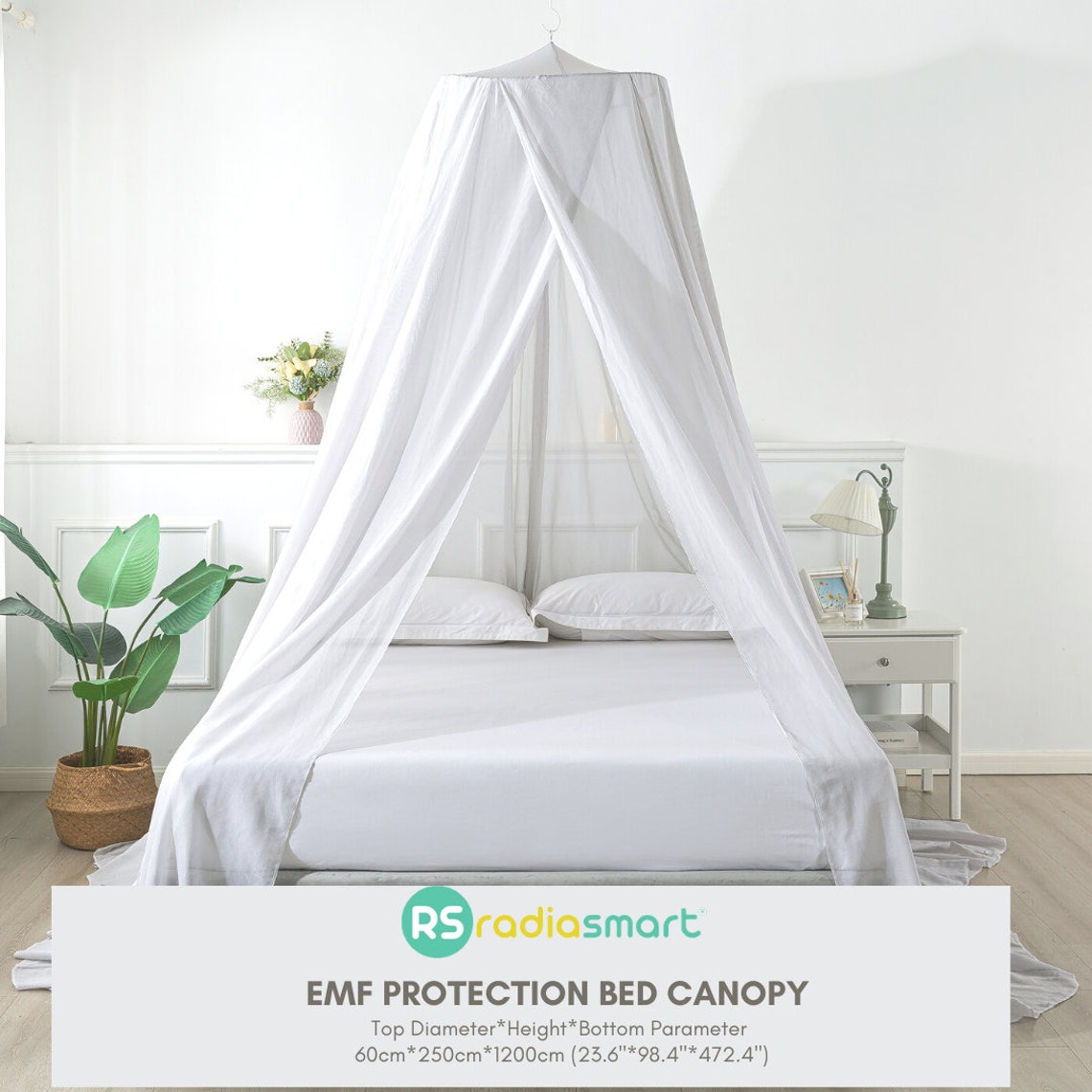 Radia Smart® EMF Protection Bed Canopy Circle RF Shielding, 5G Anti ...