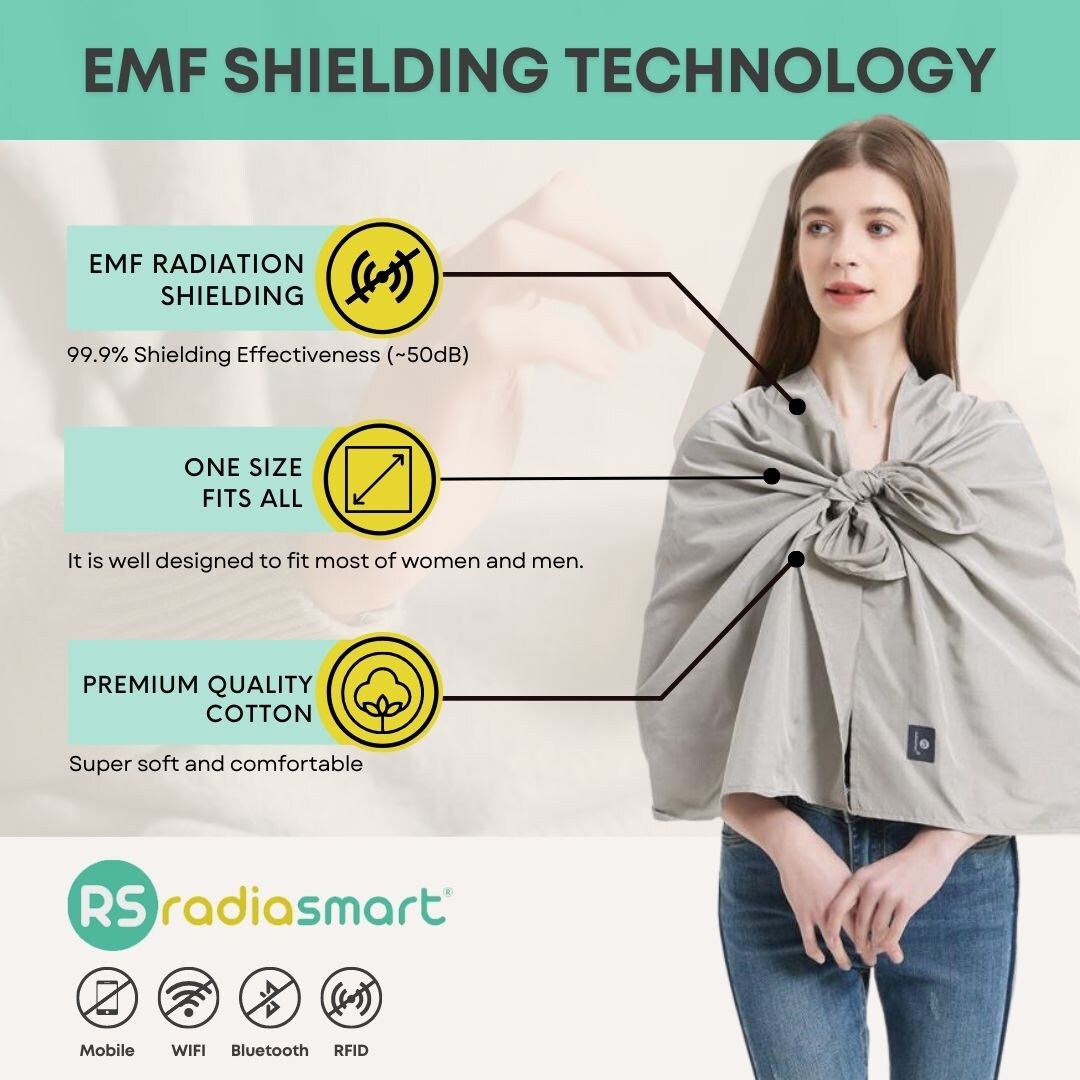 Radia Smart® EMF Protection Scarf, RF Blocking, 5G Blocking, Anti ...