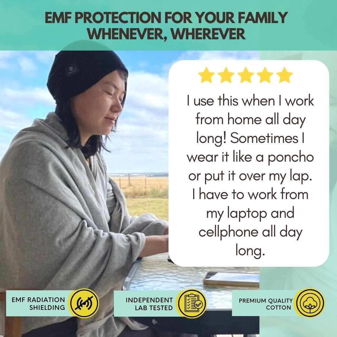 Radia Smart® Poncho Blanket (grey) | EMF Protection, RF Shielding, 5G ...