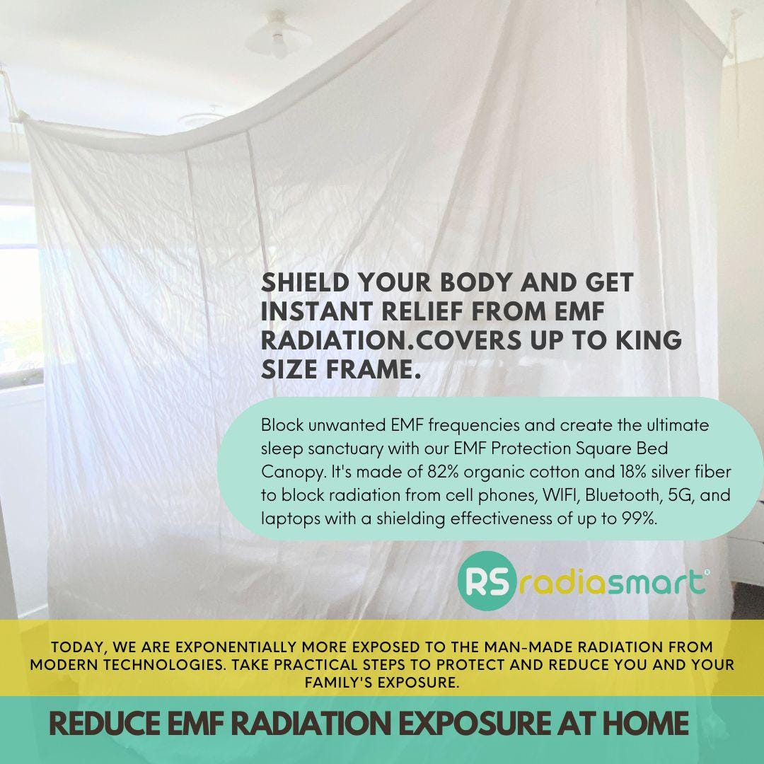 Radia Smart® EMF Protection Bed Canopy Square | RF Shielding, 5G Anti ...