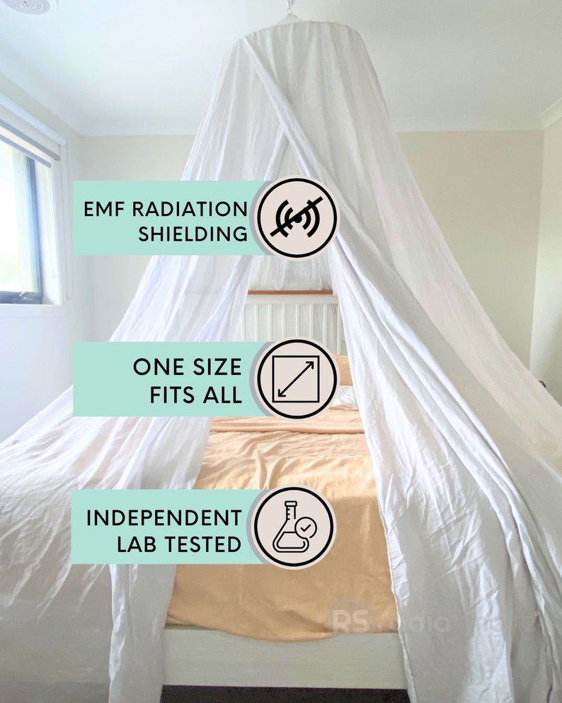 Radia Smart® EMF Protection Bed Canopy Circle | RF Shielding, 5G Anti ...