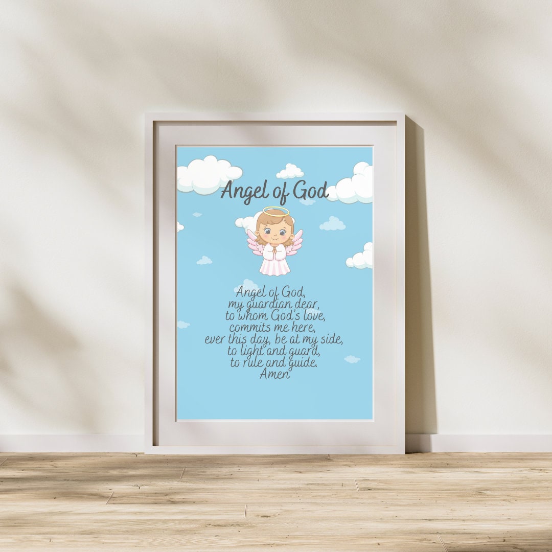 Printable Angel of God Prayer Poster - Etsy