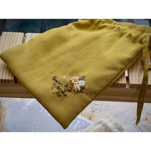 Custom Floral Drawstring Bag Embroidery, Personalized Embroidered Pouch ...
