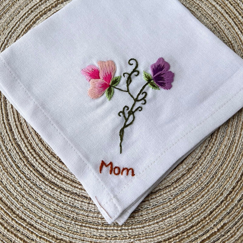 Sweet Pea Hand Embroidery - Etsy