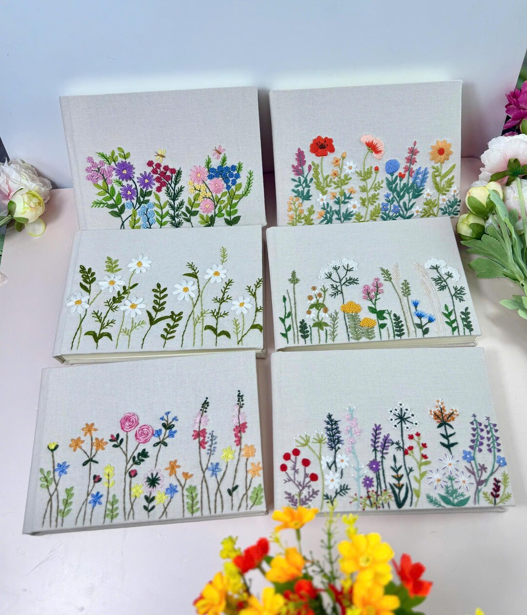 Custom Hand Embroidered Notebook, Photo Album, Wedding Guest Book, Baby ...
