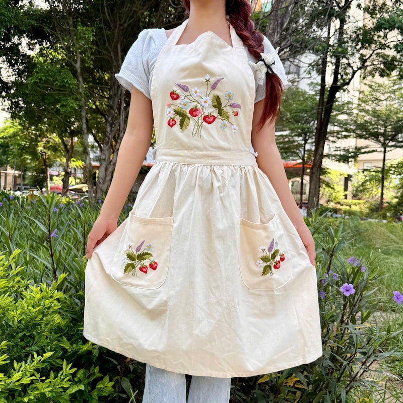 Vintage Fruit Print Apron - Etsy