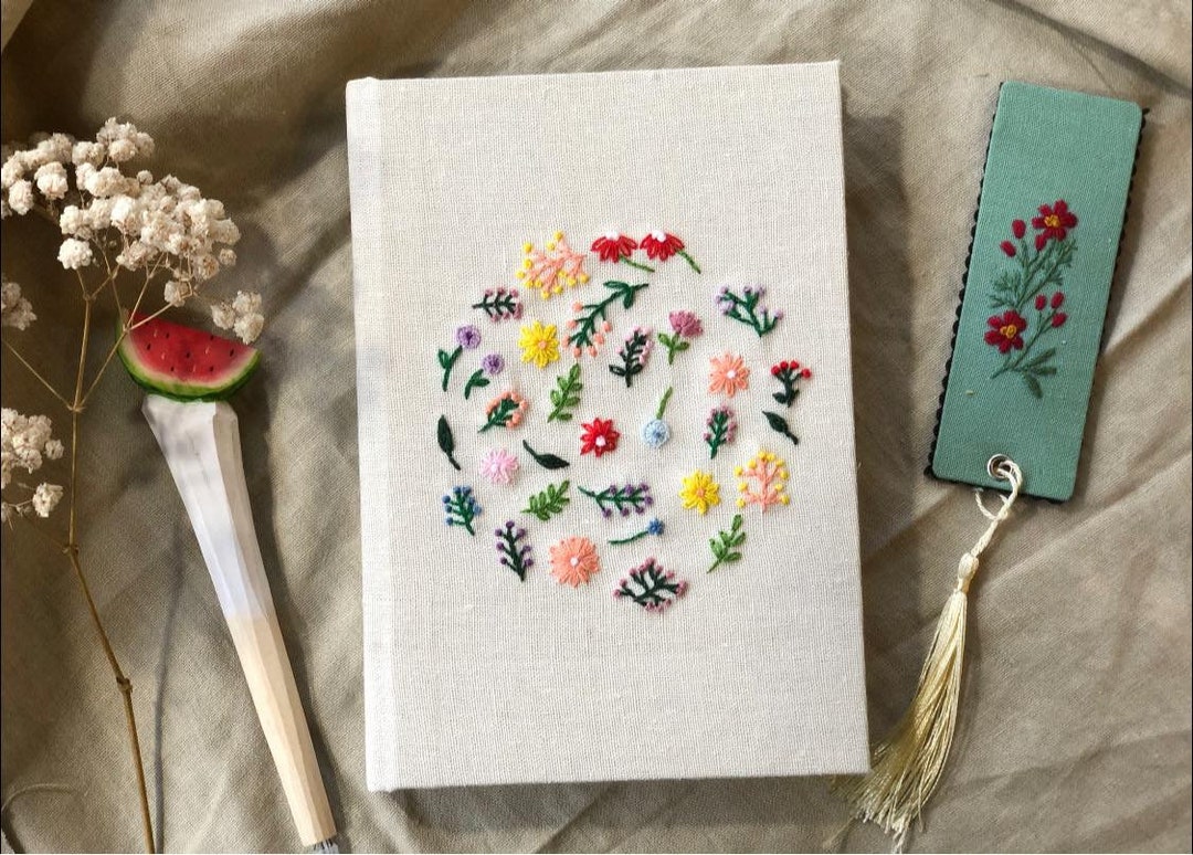 3 Hand Embroidered Notebooks, Custom Pages, Fast Shipping - Etsy
