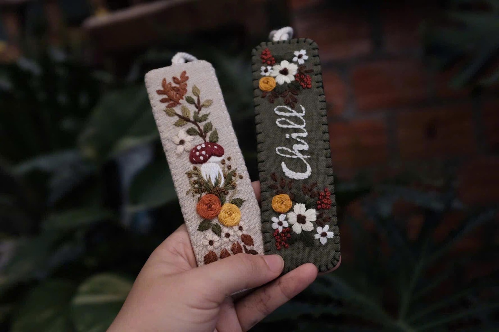 Vintage Hand Embroidered Custom Bookmark, Flower Hand Embroidered ...