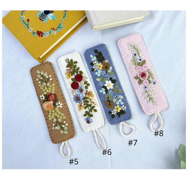 Vintage Hand Embroidered Custom Bookmark, Flower Hand Embroidered ...