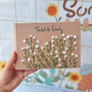 Custom Hand Embroidered Notebook, Photo Album, Wedding Guest Book, Baby ...