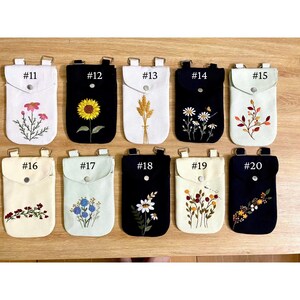 Hand Embroidered Crossbody Phone Bag, Handmade Phone Pouch ...