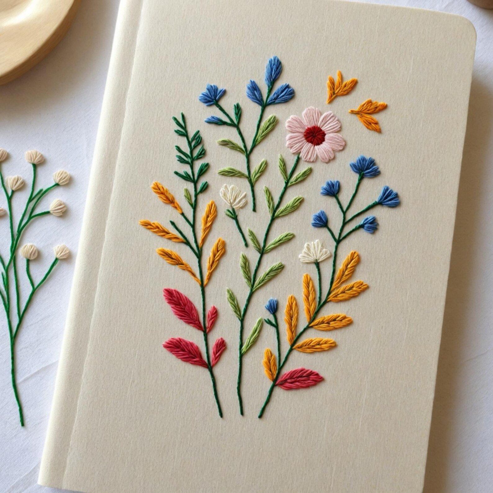 Custom Hand Embroidered Notebook, Handmade Fabric Notebook, Custom ...