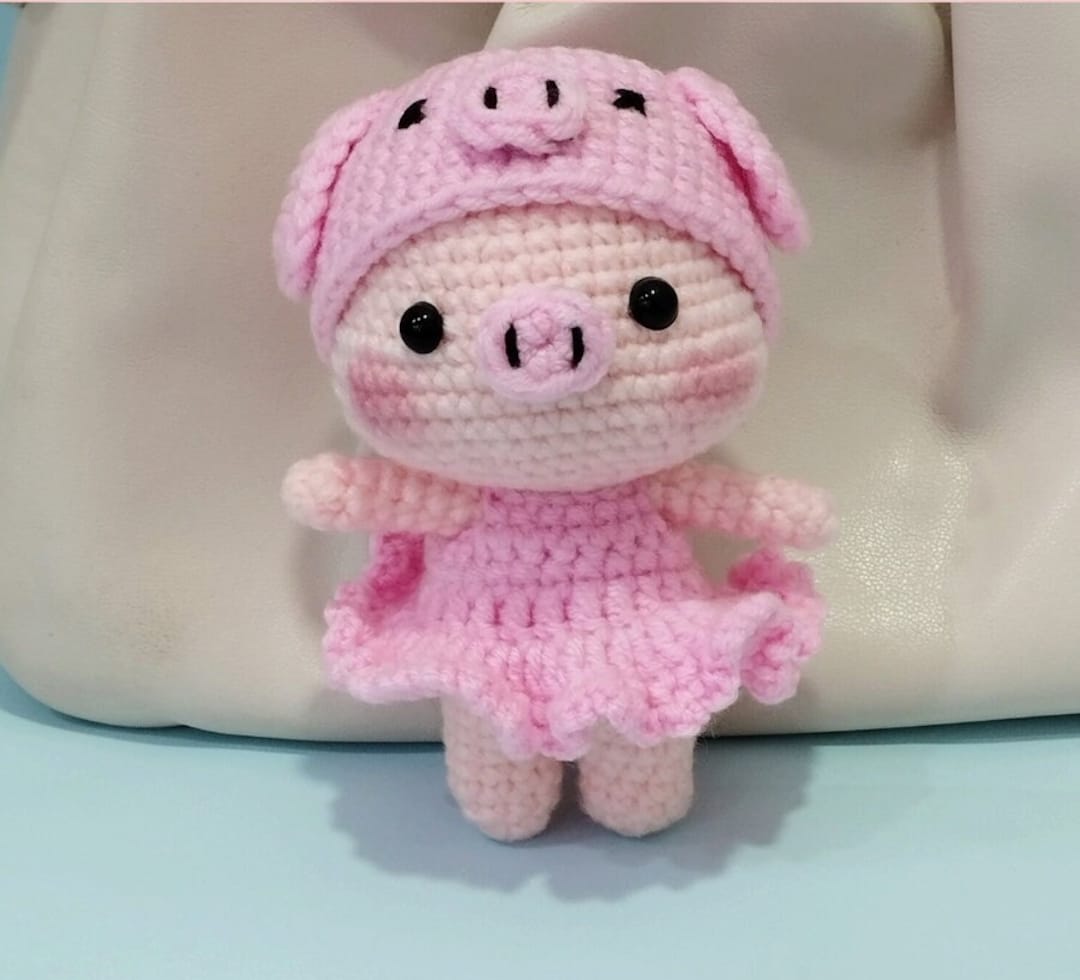 Crochet Cute Pig, Plush Pig Keychain, Pig Doll, Handmade Pig, Cute ...