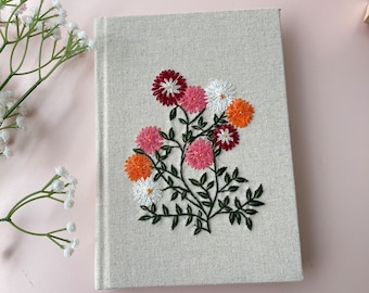 Custom Hand Embroidered Notebook, Handmade Fabric Notebook, Custom ...