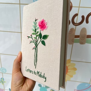 Rose Embroidered Notebook A5, Personalized Hand Embroidered Notebook ...