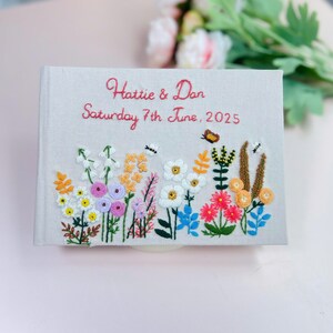 Custom Hand Embroidered Notebook, Photo Album, Wedding Guest Book, Baby ...