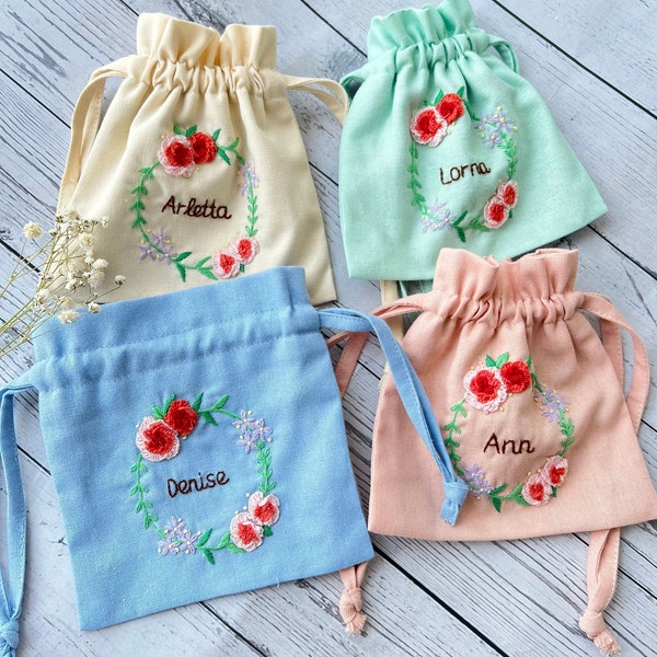 Embroidered Pouch - Etsy