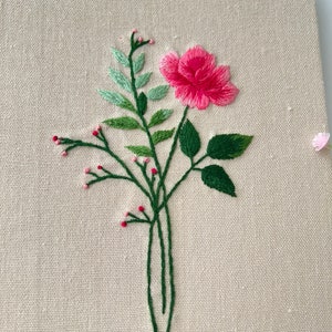 Rose Embroidered Notebook A5, Personalized Hand Embroidered Notebook ...