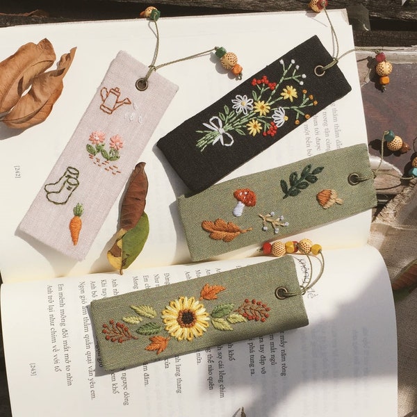Embroidered Bookmark - Etsy