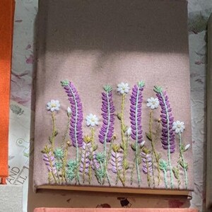 Lavender Embroidered Personalized Journal A5, Hand Embroidered Notebook ...