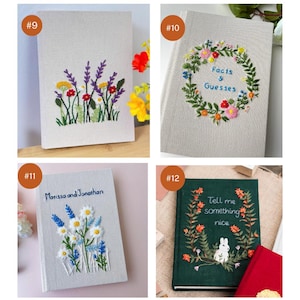 Personalized Hand Embroidered Journal Notebook A5 A6, Photo Album ...