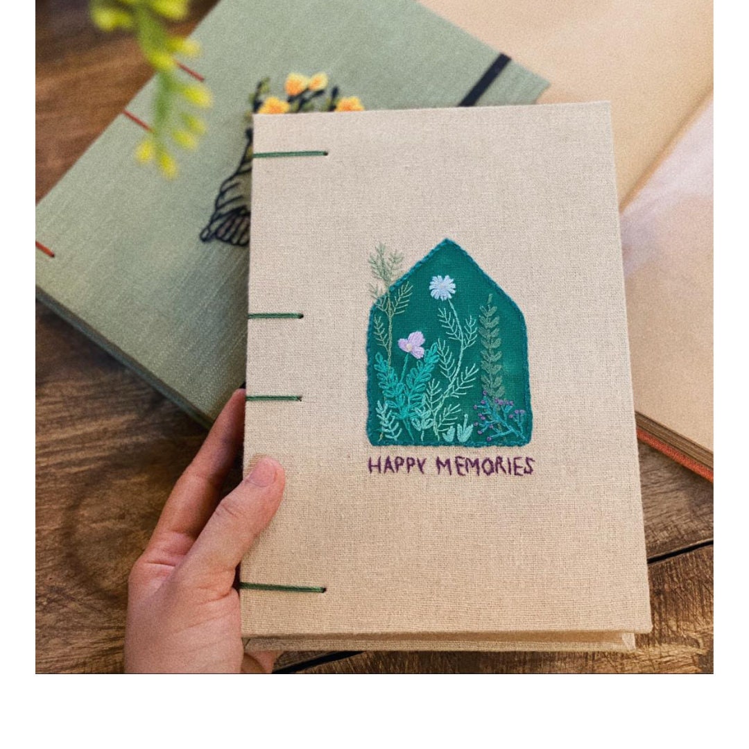 Custom Wedding Guest Book, Embroidered Notebook, Personalized Journal ...